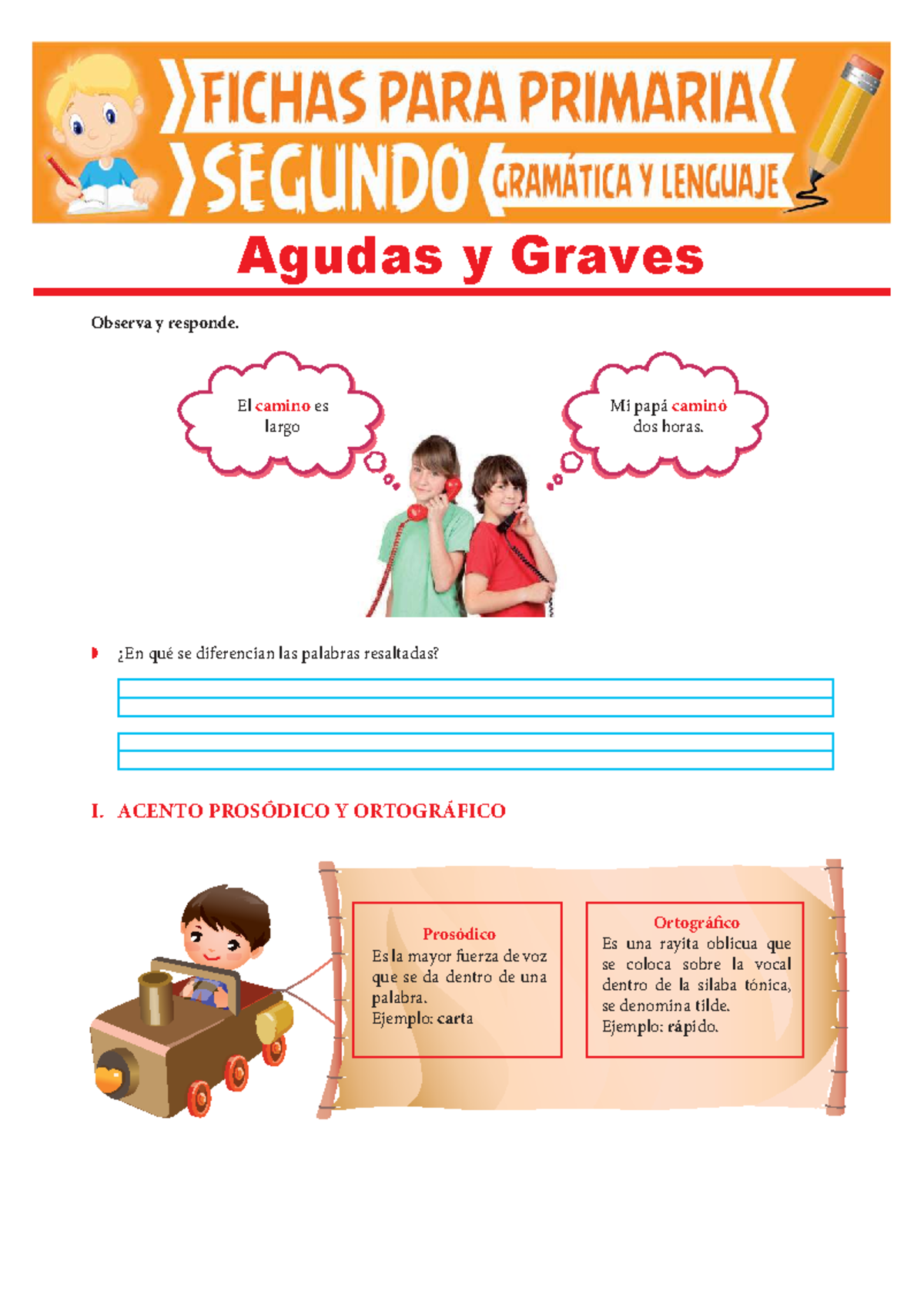 Palabras Agudas y Graves Para Segundo Grado de Primaria - Observa y ...