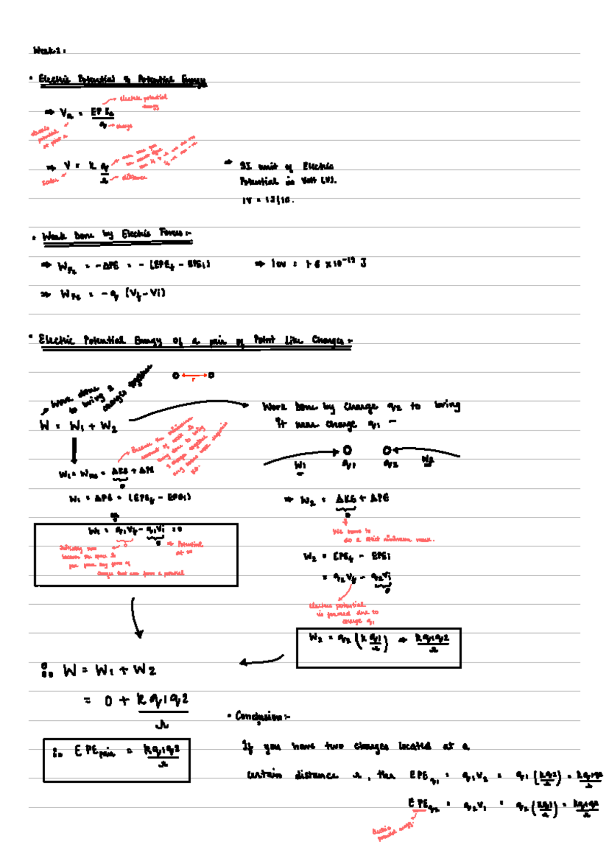 Physics 2 Notes - Homework questions - Week2: Electric Potential ...