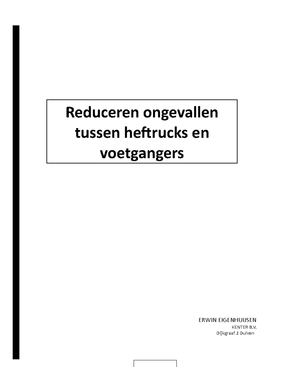 Adviesnota arbeidsomstandigheden. Een adviesnota voor het vak ...