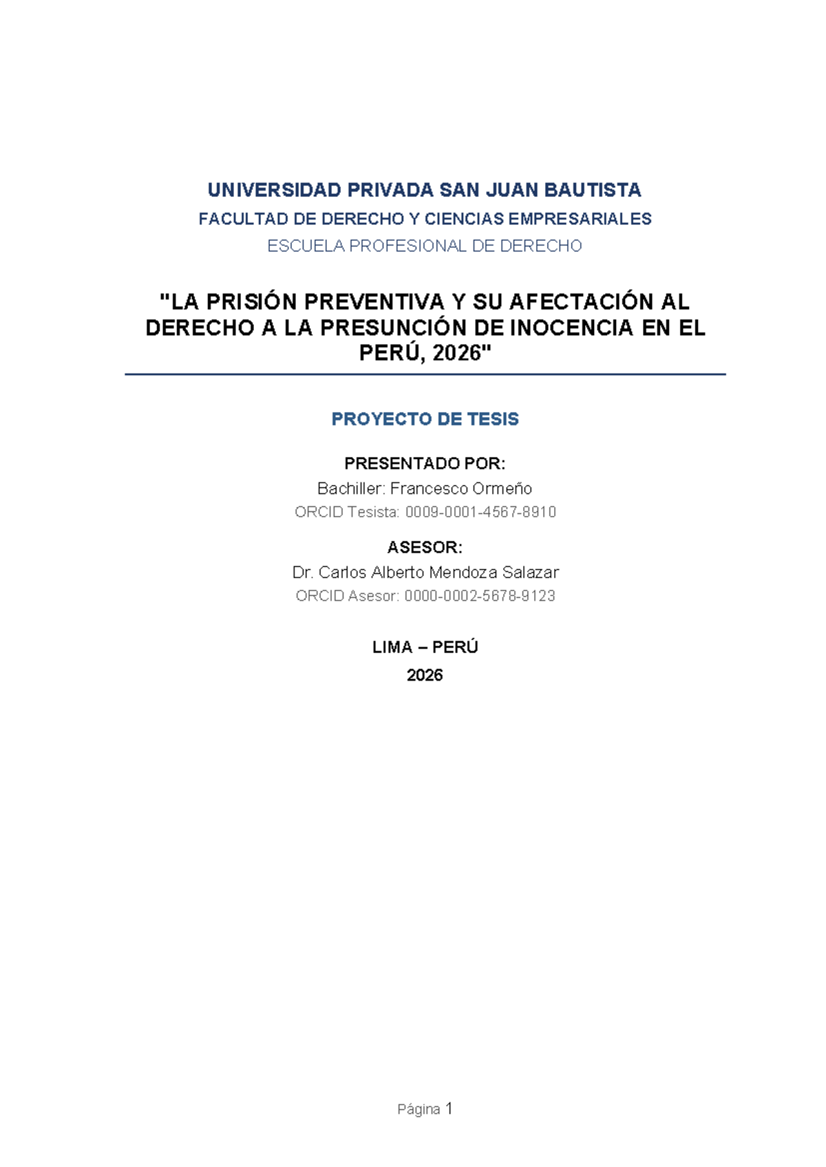 Tesis sobre Prisión Preventiva y Presunción de Inocencia en el Perú ...