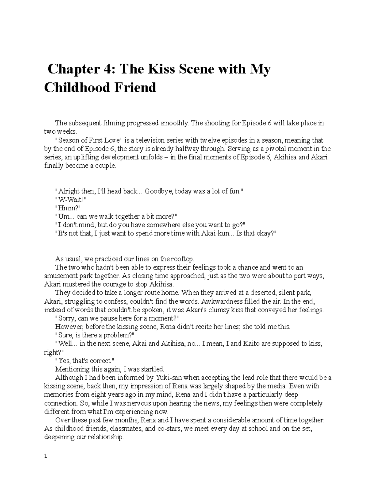 Chapter 4: The Kiss Scene Practice in "First" (Course Code: FTV101 ...