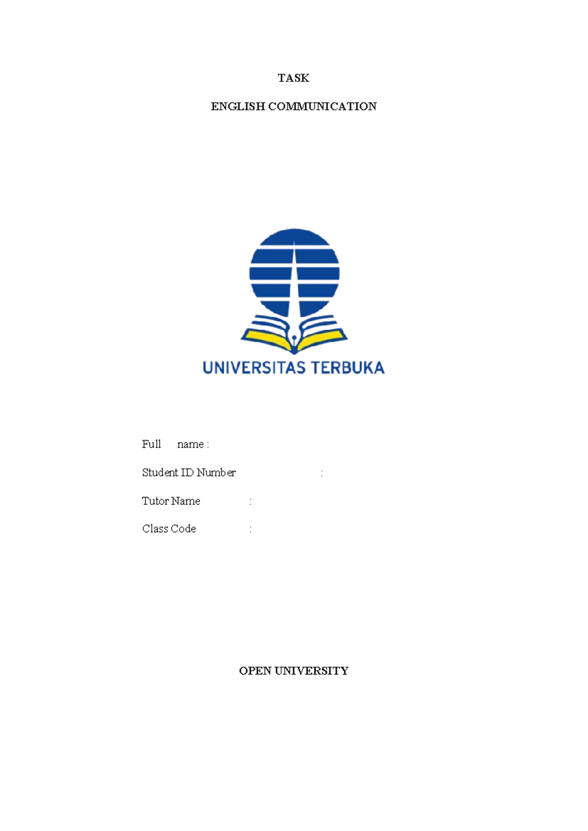 Practical Assignment 1: English Communication (FSIK4206) Script ...