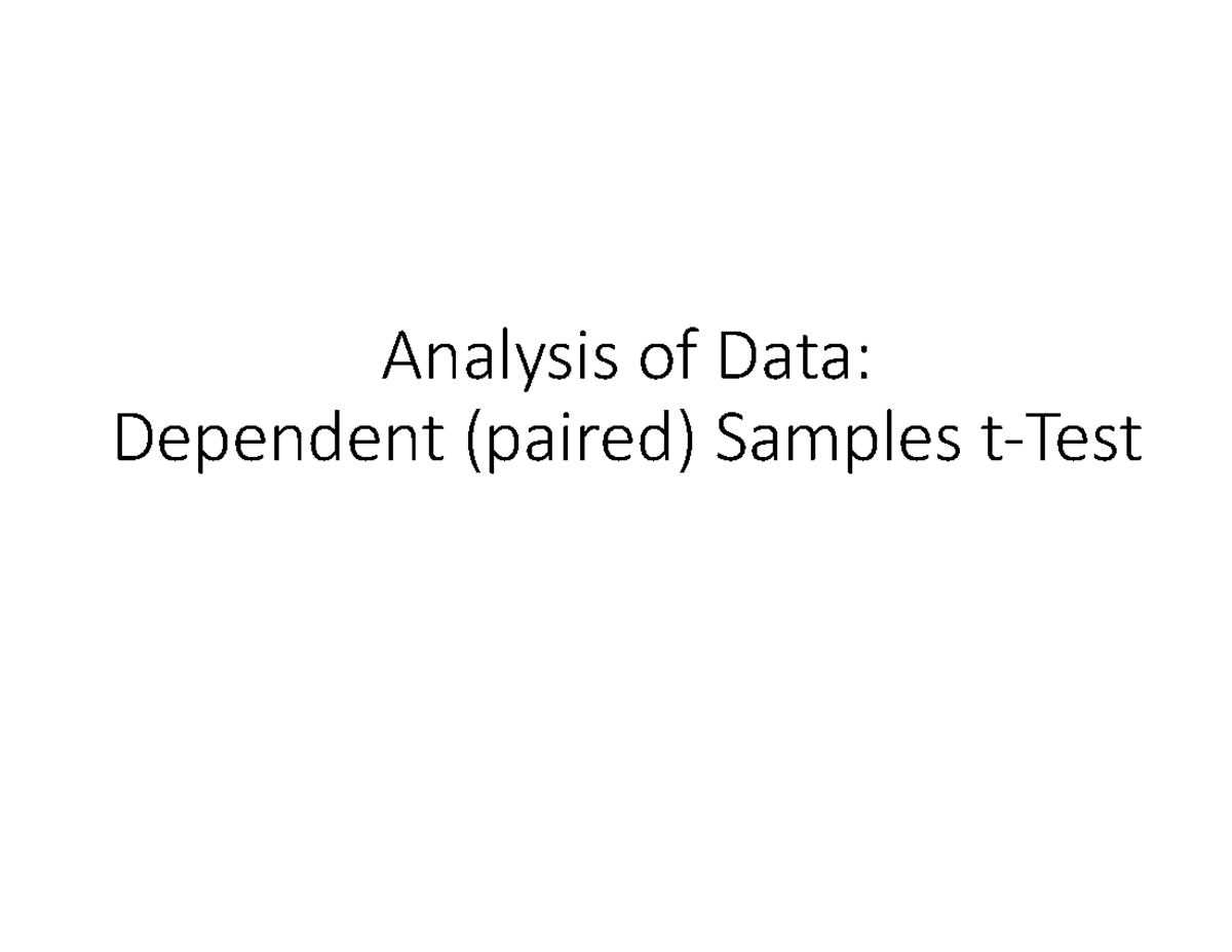 Dependent Samples t-Test Analysis: Parent-Child Aggression Levels - Studocu