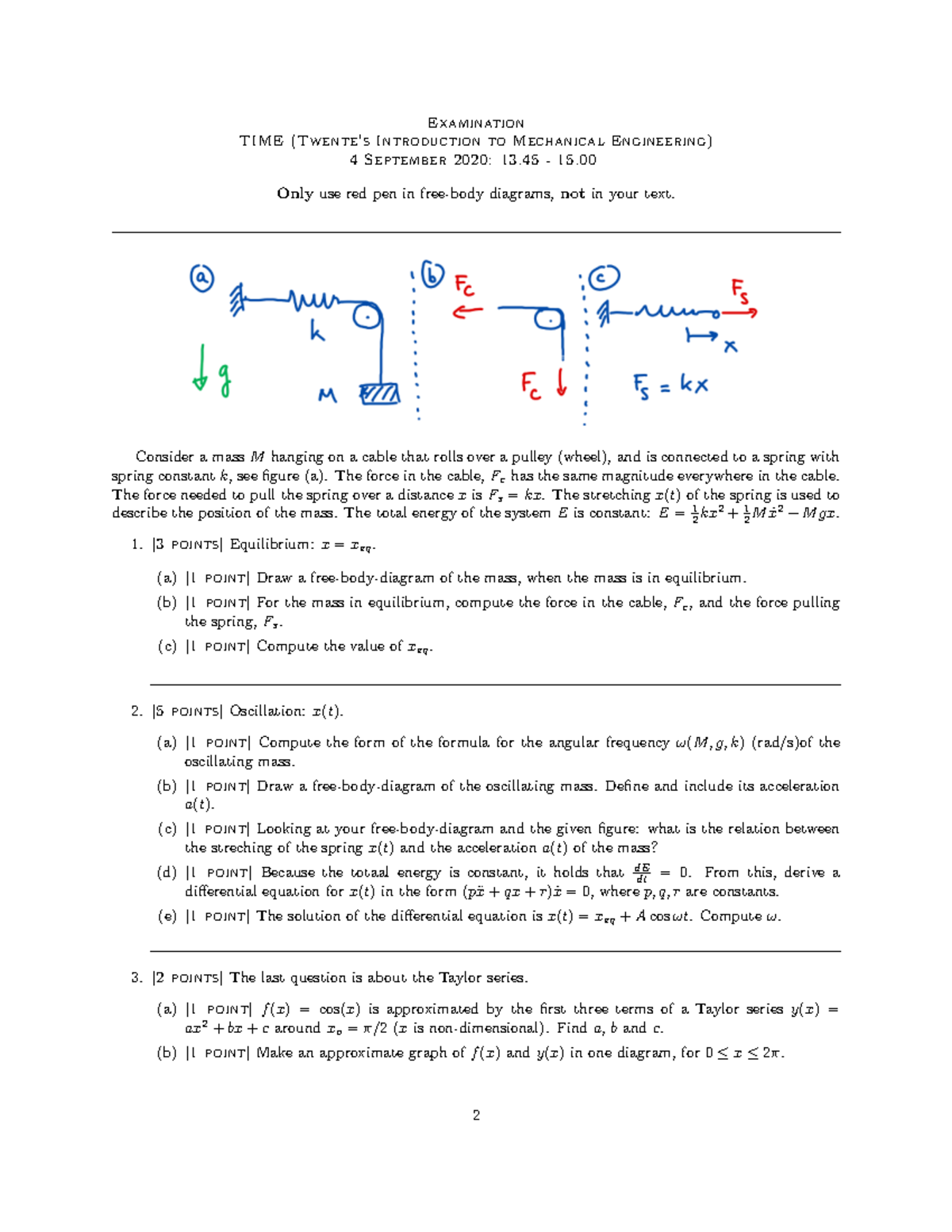 Exam 202009 04: Introduction to Mechanical Engineering Concepts ...