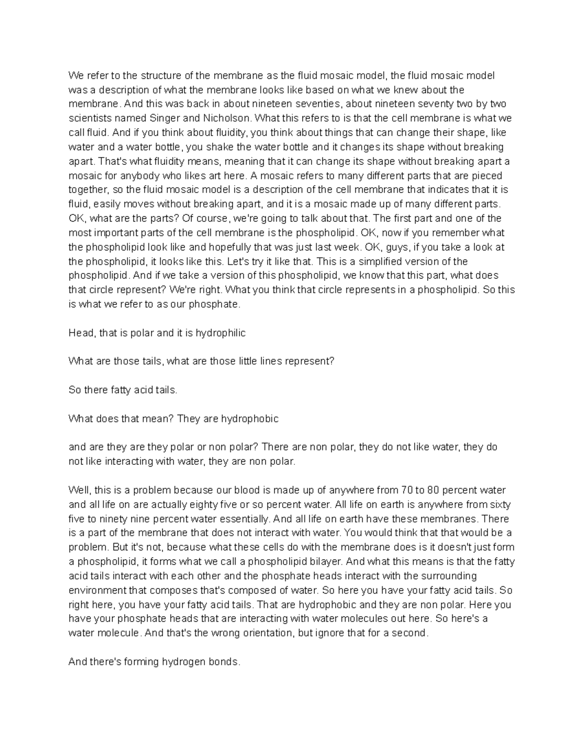 Understanding the Fluid Mosaic Model of Cell Membranes (BIOL 101) - Studocu