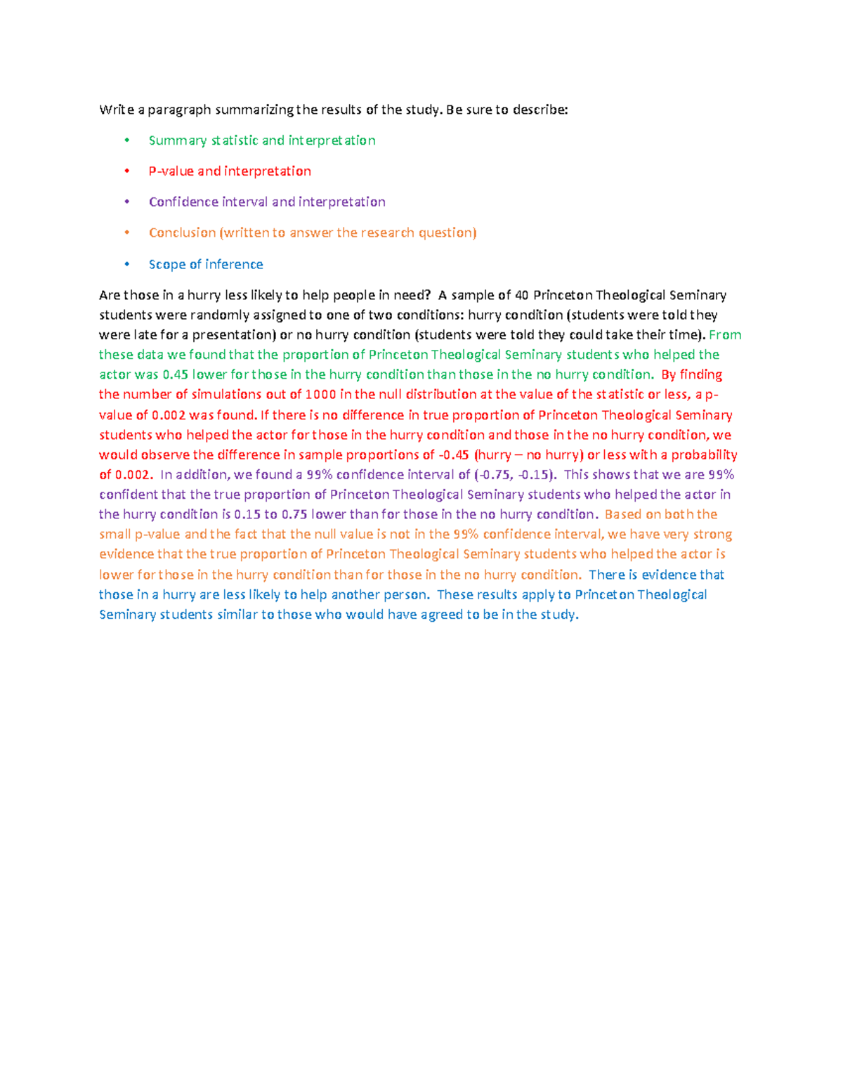 Summary paragraph week 8 solution - Write a paragraph summarizing the ...