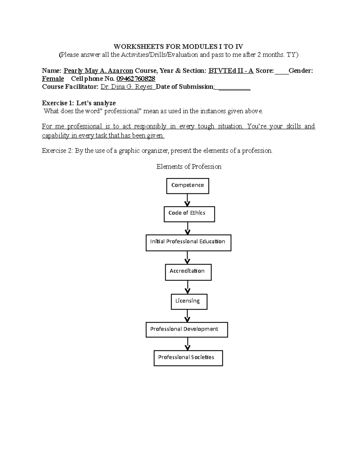 Worksheets FOR Modules I TO VIII Maam Dina Educ102 the teaching ...