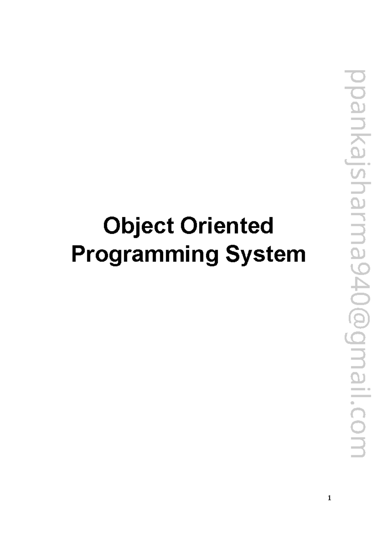 OOPS (Object-Oriented Programming System) Overview and Concepts - Studocu