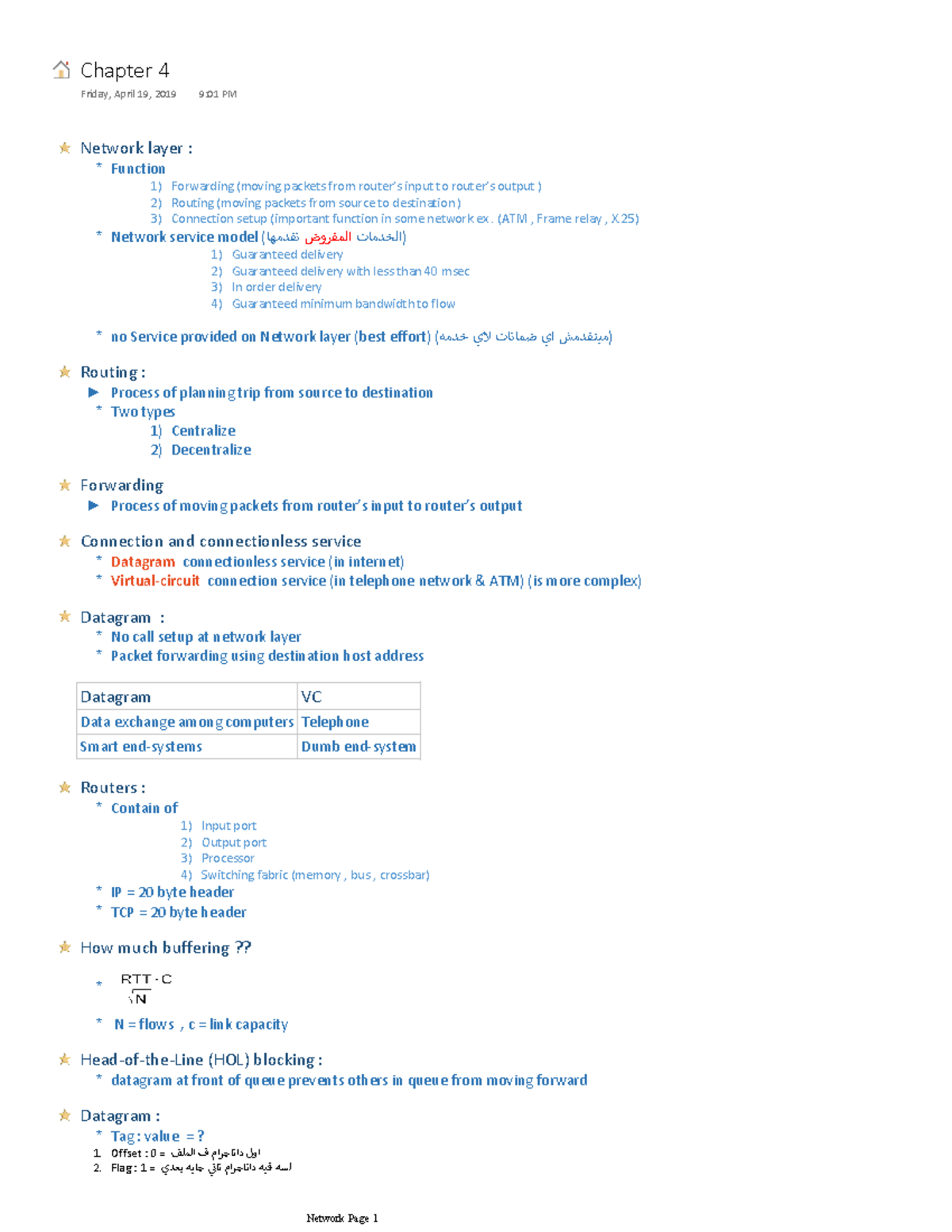 Chapter 4 - Computer Networking: Forwarding, Routing & Connection Models - Studocu