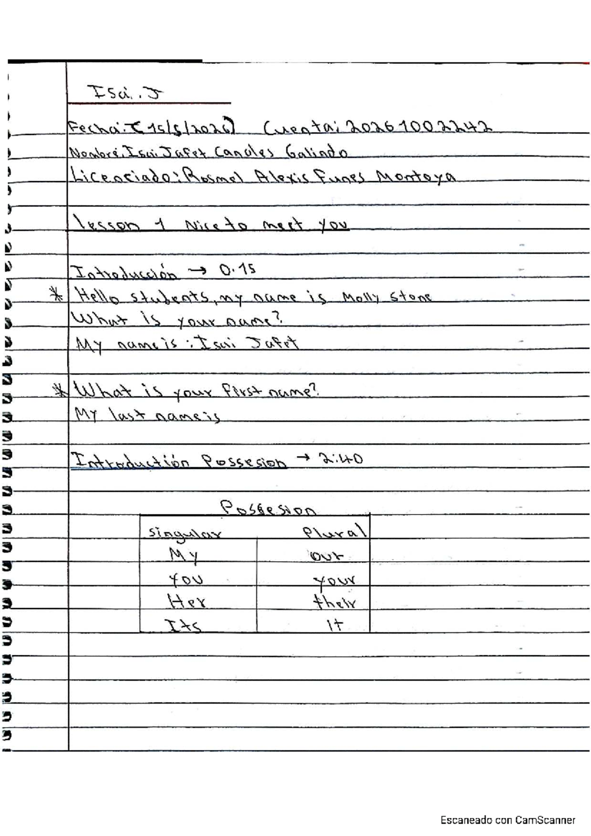 U1T1a1 - Lesson 1: Introductions and Basic English Skills - Studocu