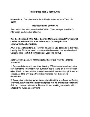 RRM3 D268Task3Seaction A - RRM3 D268 Task 3 TEMPLATE Instructions ...