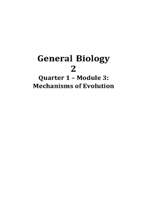 General Biology 2 Module 1 - 12 GENERAL BIOLOGY 2 Quarter 1 Module 1 ...