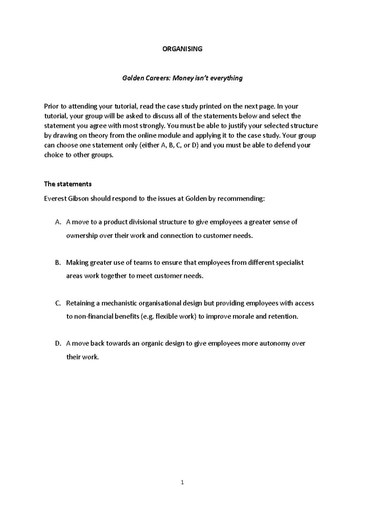 2024S2 Tutorial Week 8 Organising Golden Bank - 1 ORGANISING Golden ...