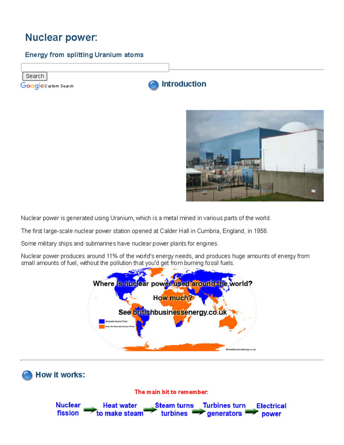 Day 68 Lesson 3 Energy Resources Nuclear power - Nuclear power: Energy ...