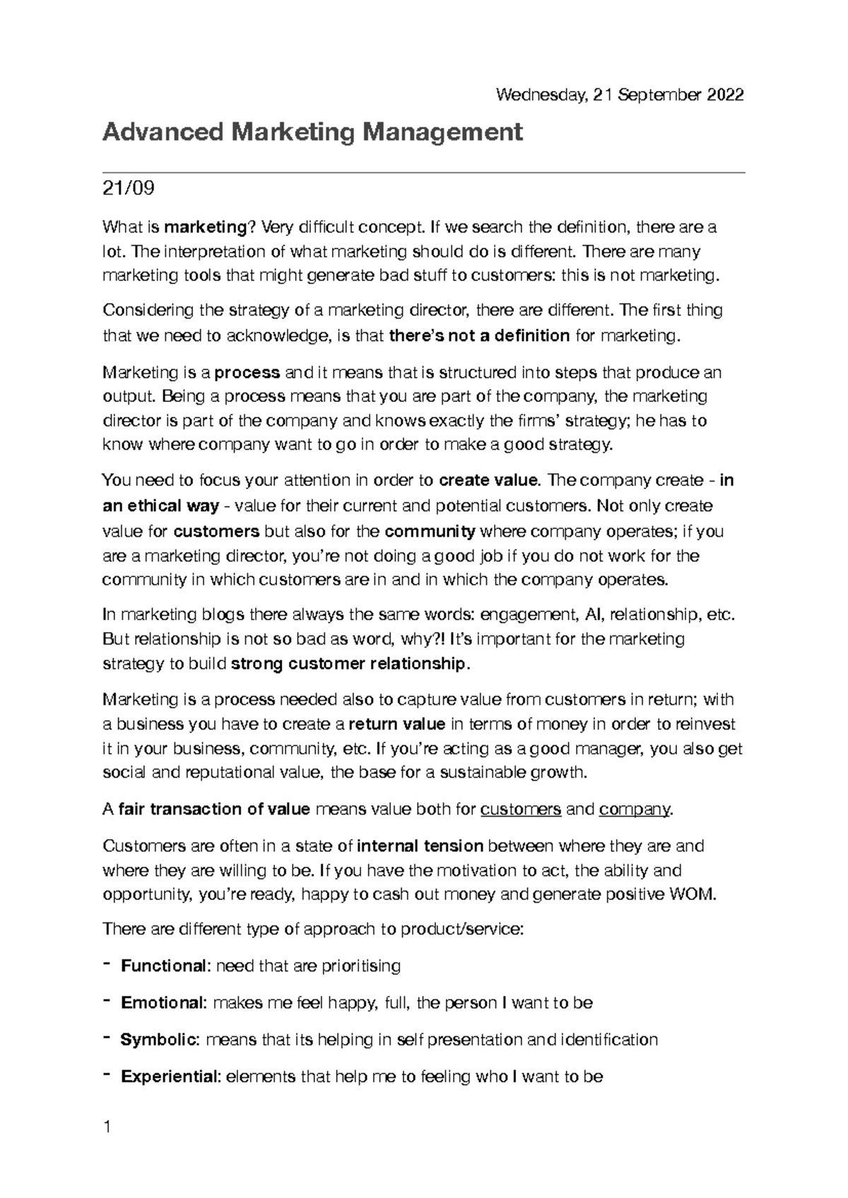 Advanced Marketing Management: Key Concepts and Strategies - Studocu