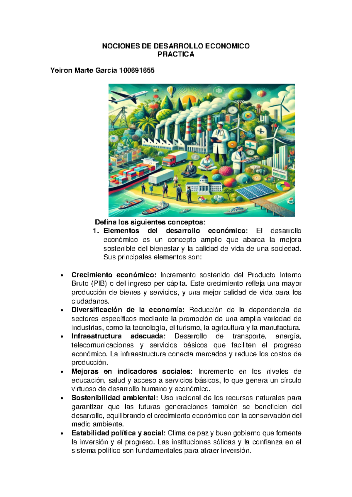 Nociones de Desarrollo Económico - Práctica de Conceptos Clave - Studocu