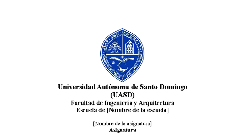 Hoja de Presentación de la UASD - Facultad de Ingeniería y Arquitectura ...