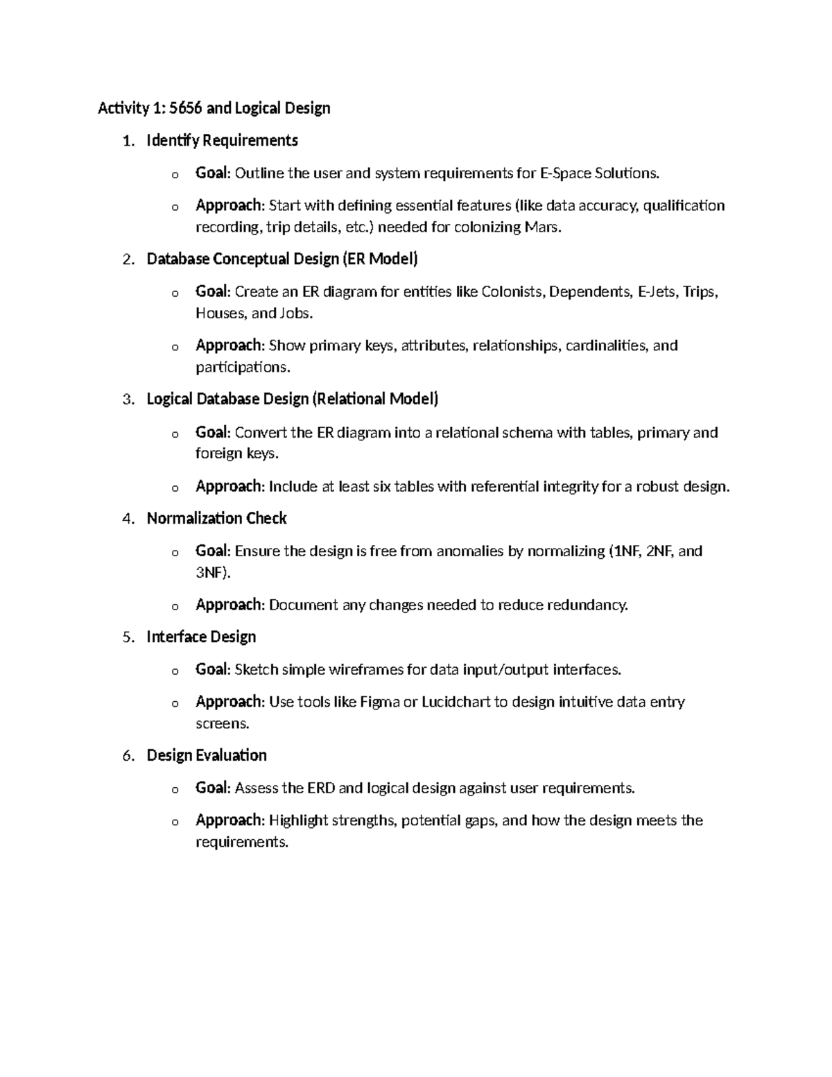 Activity 1 & 2: Database Design & Development for 5656 Solutions - Studocu