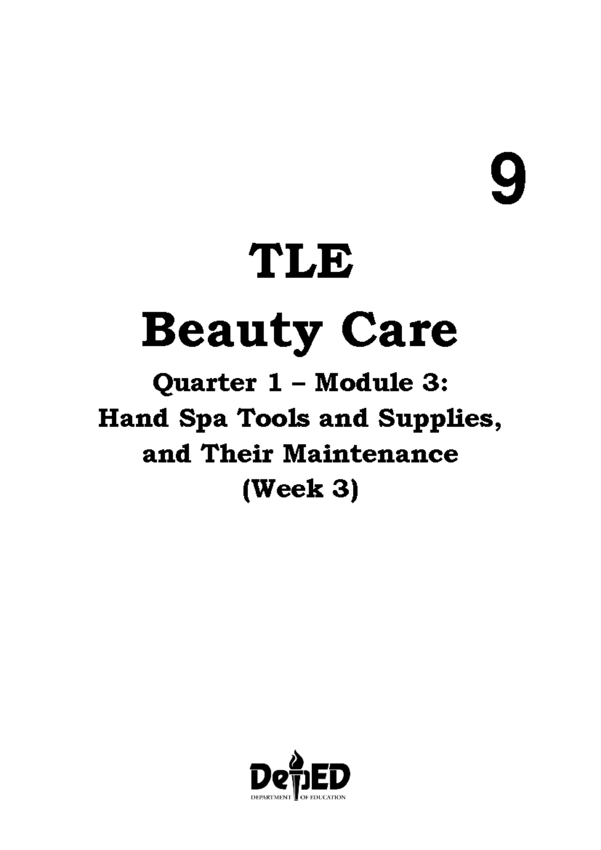 TLE-Beauty Care 9 Q1M3Week3 OK - 9 TLE Beauty Care Quarter 1 – Module 3 ...