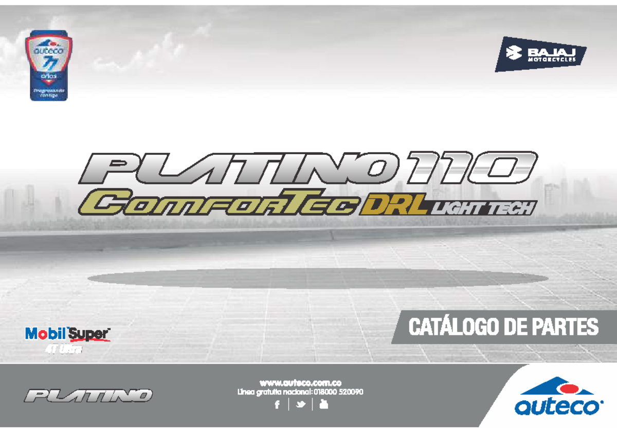 Catálogo de Partes para Platino 110 Comfortec DRL y Modelos Bajaj - Studocu