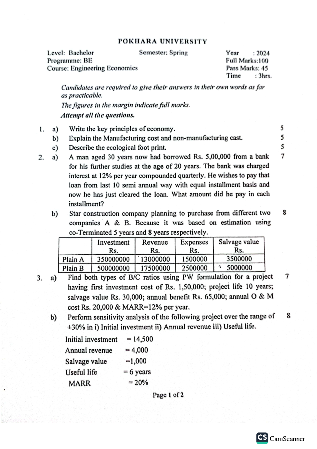 EE questions and syllabus - POKHARA UNIVERSITY Level: Bachelor Semester ...