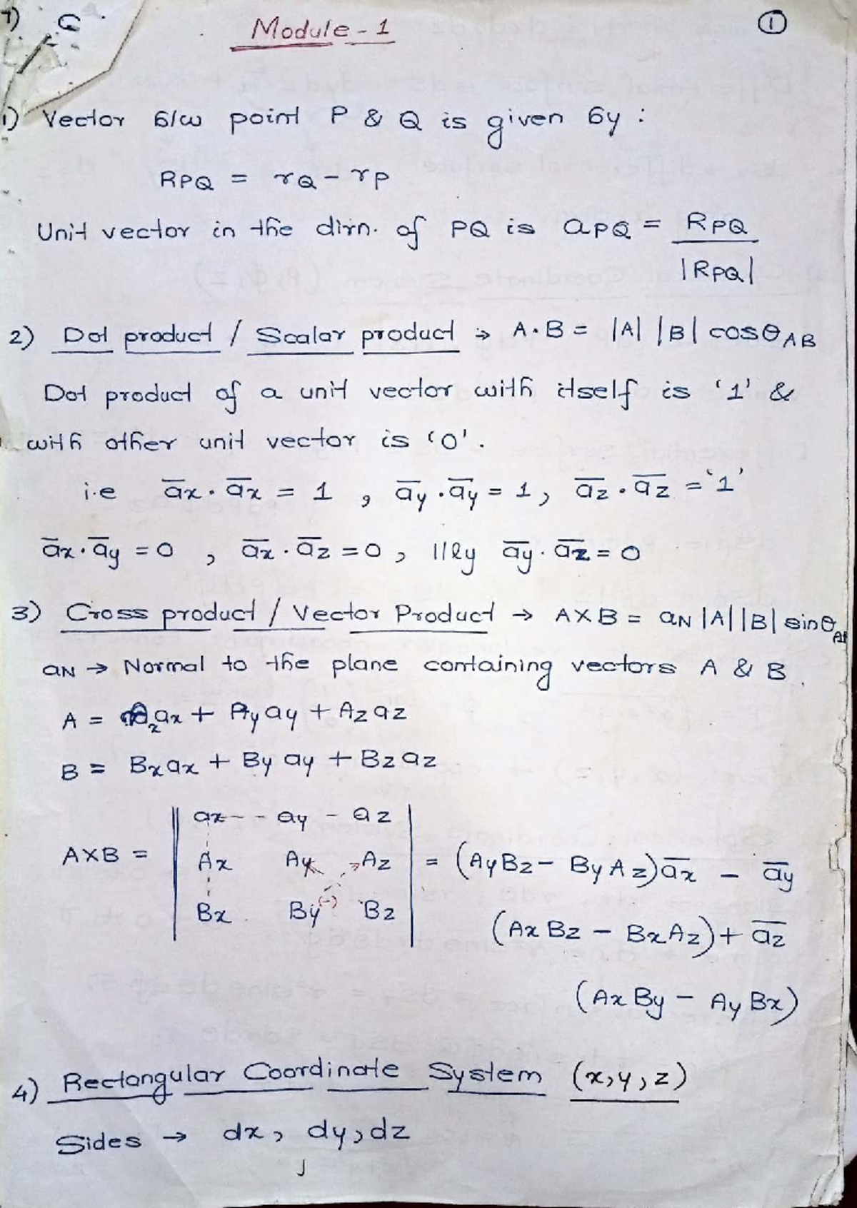 EMW Formulas (Module 1-4): Vector Analysis and Electric Fields - Studocu