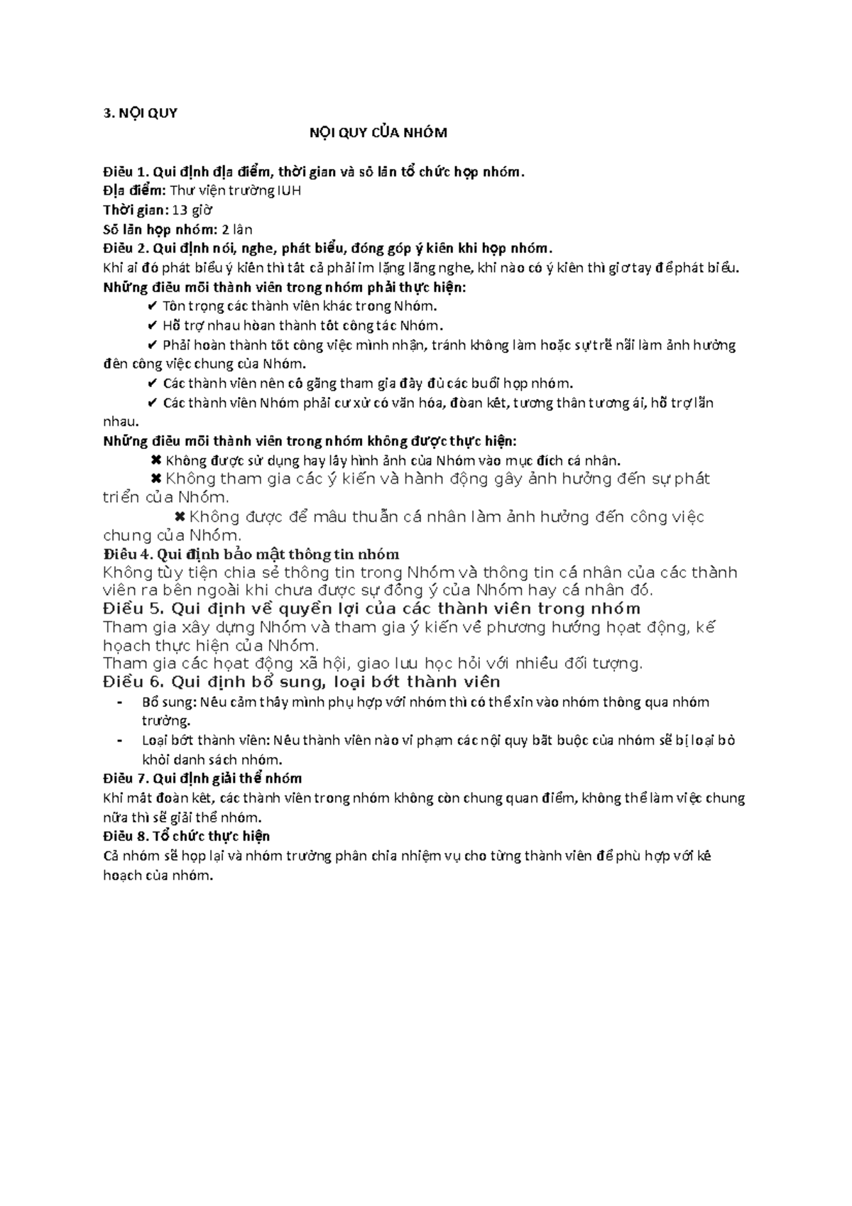 Noiquy - Noi quy nhom KNLVN - 3. N ỘI QUY N ỘI QUY C ỦA NHÓM Điềều 1 ...