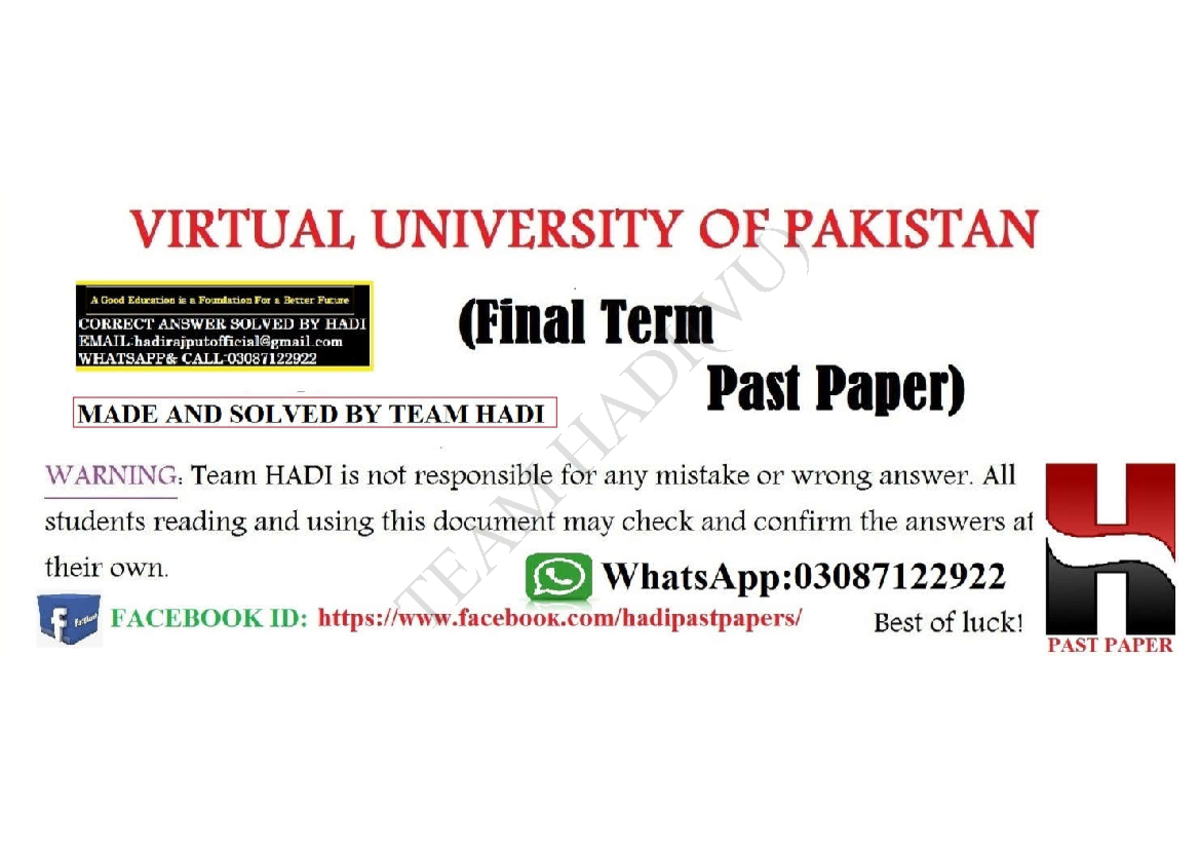 CS101 Final Term Study Guide by Team HADI101 - Studocu