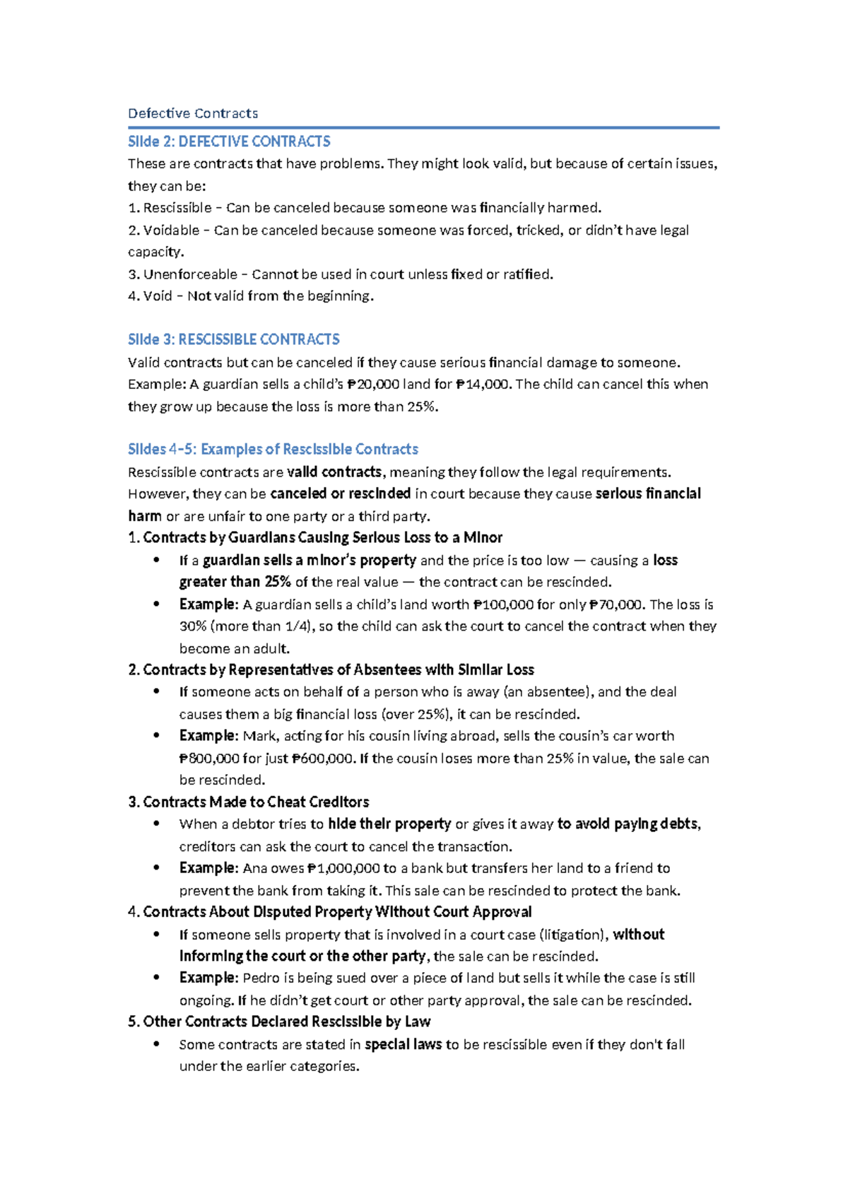 Defective Contracts Law 101 Understanding Rescissible Voidable And