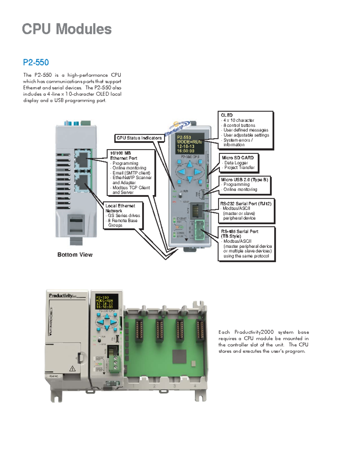 P2550 - Productivity 2000 CPU Module Detailed Overview - Studocu