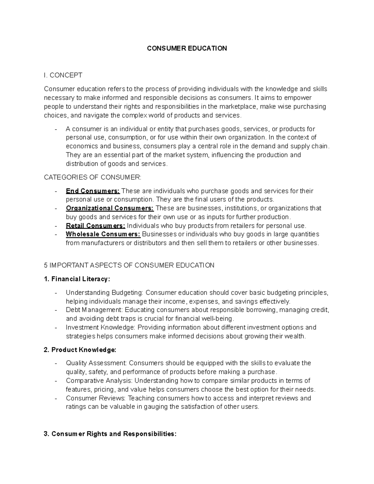 Consumer Education Concepts and Influences on Buying Behavior - Studocu