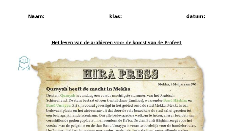 Werkbundel Sira - Taak: Het Leven van de Arabieren voor de Profeet ...