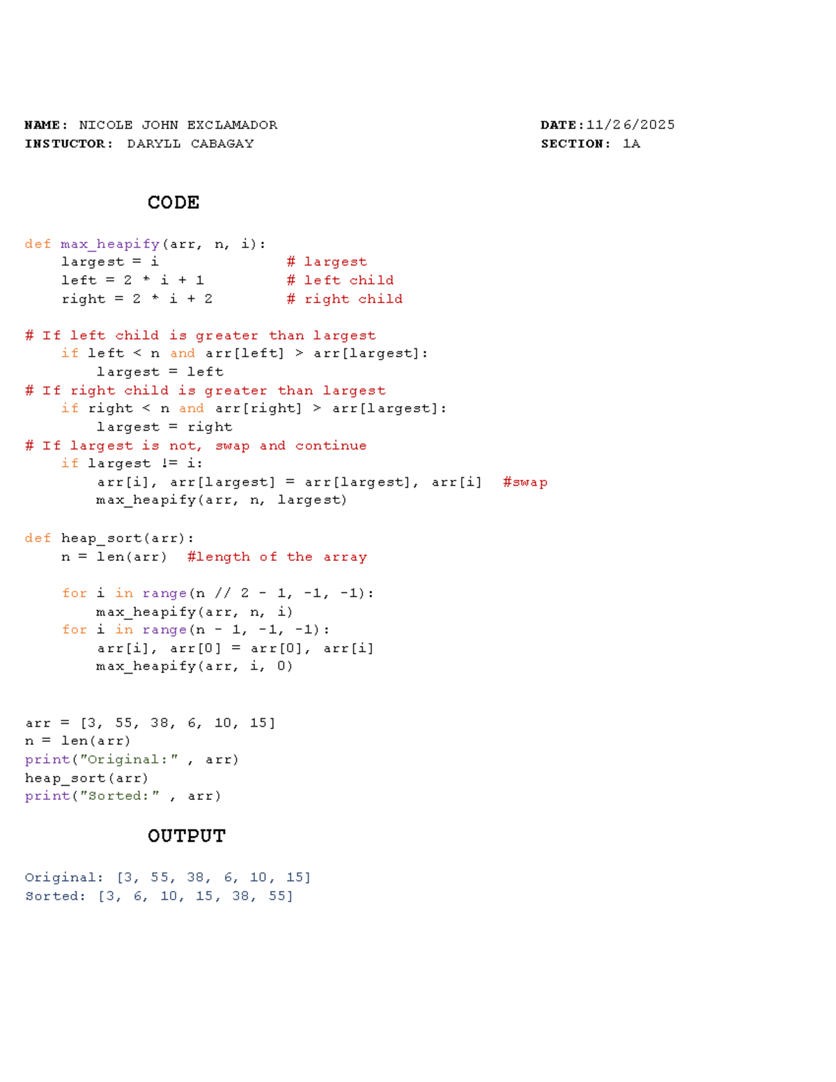 Heap Sort Algorithm - CS101 Lecture Notes - Studocu