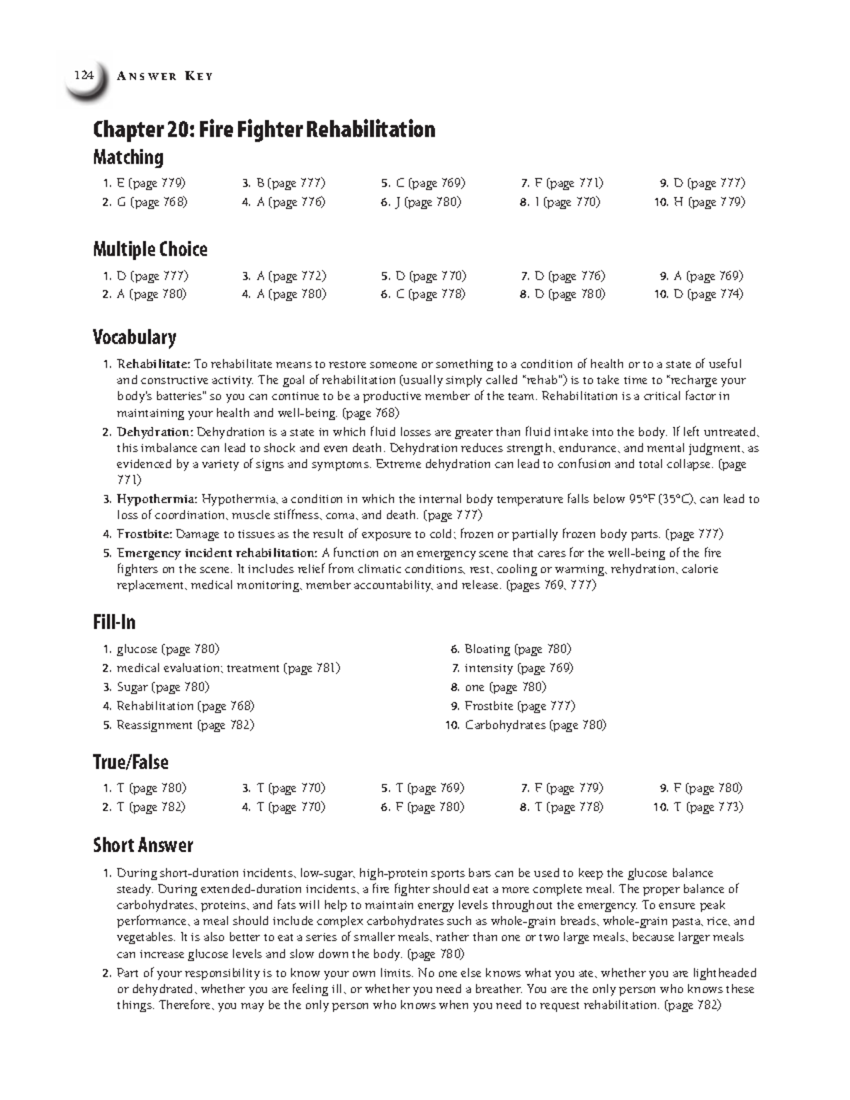 Fire Fighter I & II Study Guide: Chapters 20-24 Answer Key - Studocu