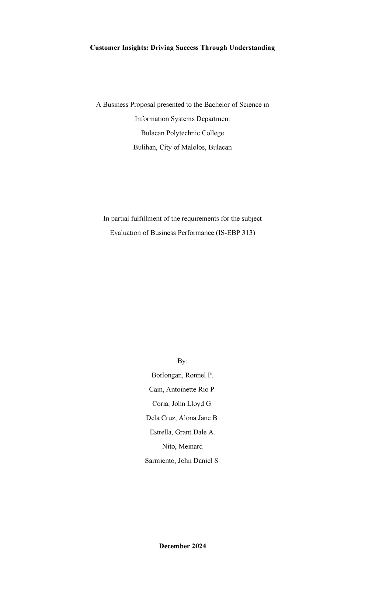 Knowing-YOUR- Customer- Proposalpaper - Customer Insights: Driving ...