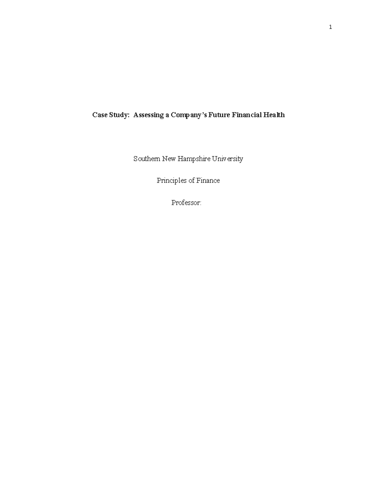 FIN320 Module 4 Case Study: Financial Health of SciTronics Company ...