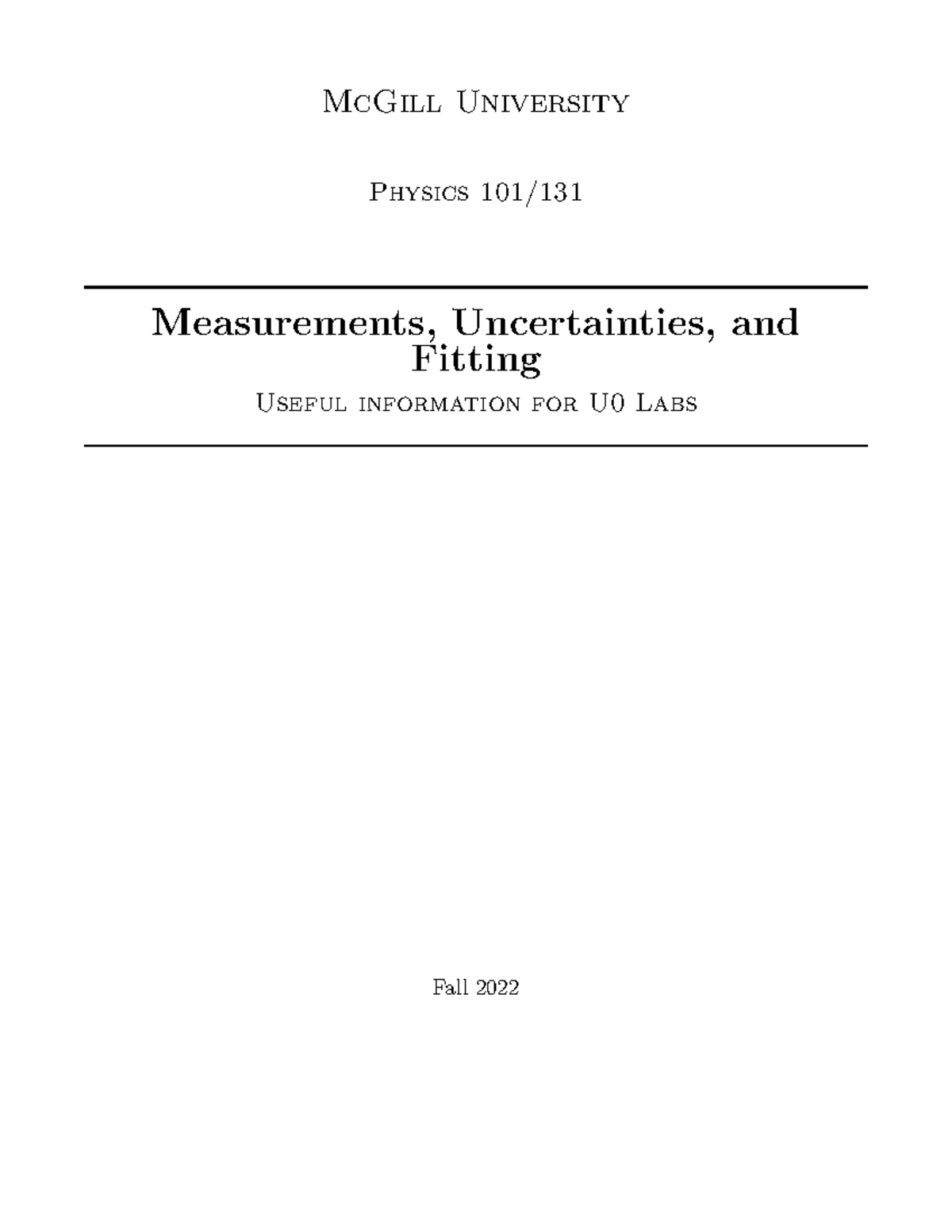 Phys Measurements, Calculations, and Uncertainties - Fall 2022 Guide ...