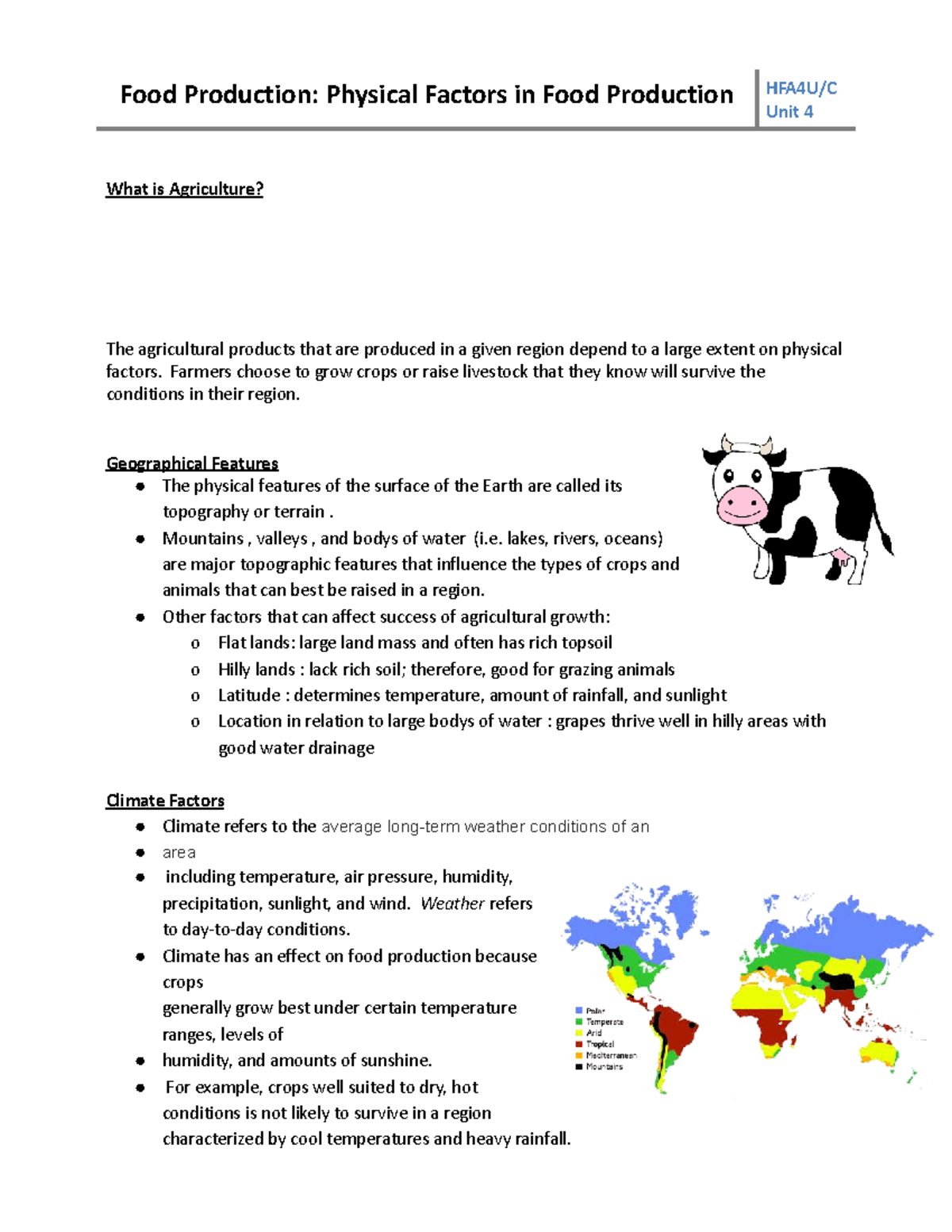 MA - 12ZZ 901189 Physical Factors Affecting Food Production Unit 4 ...