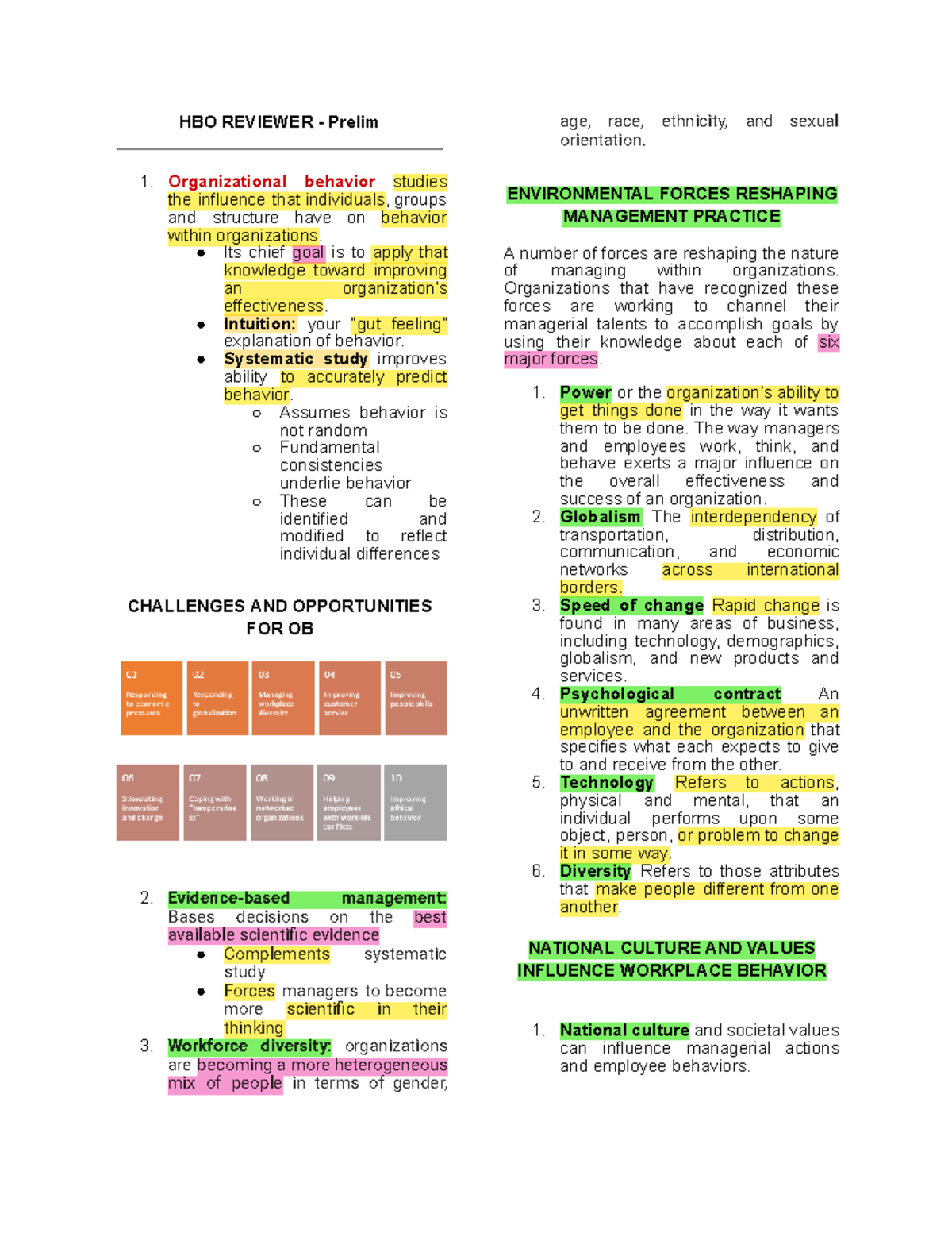 HBO-Reviewer- Prelim - HBO REVIEWER - Prelim Organizational behavior ...