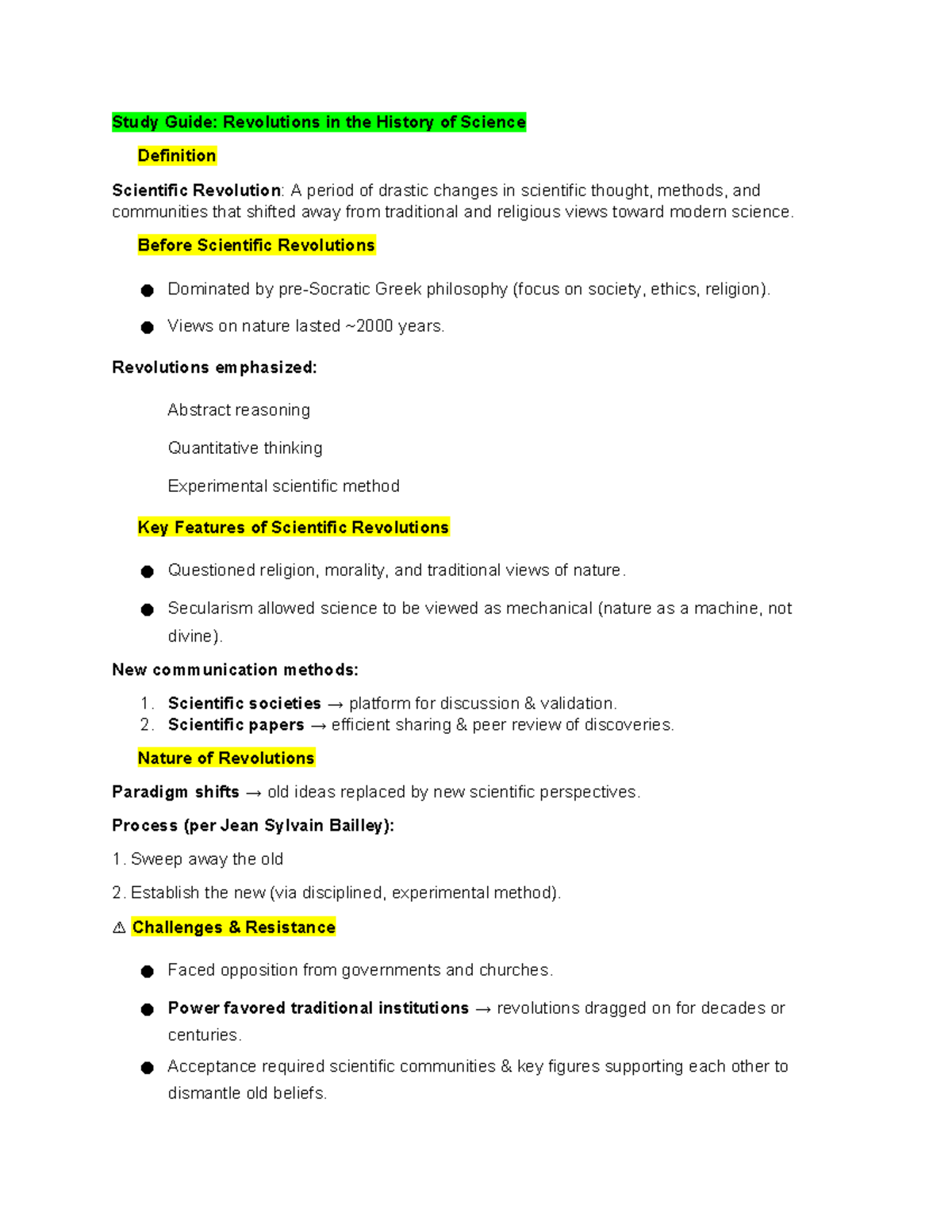Study Guide: Scientific Revolutions in History (Module 1, Lesson 3 ...