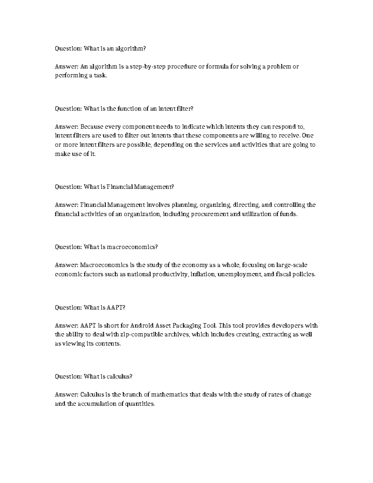 CS101: Study Notes on Algorithms, Financial Mgmt, & Macroeconomics ...