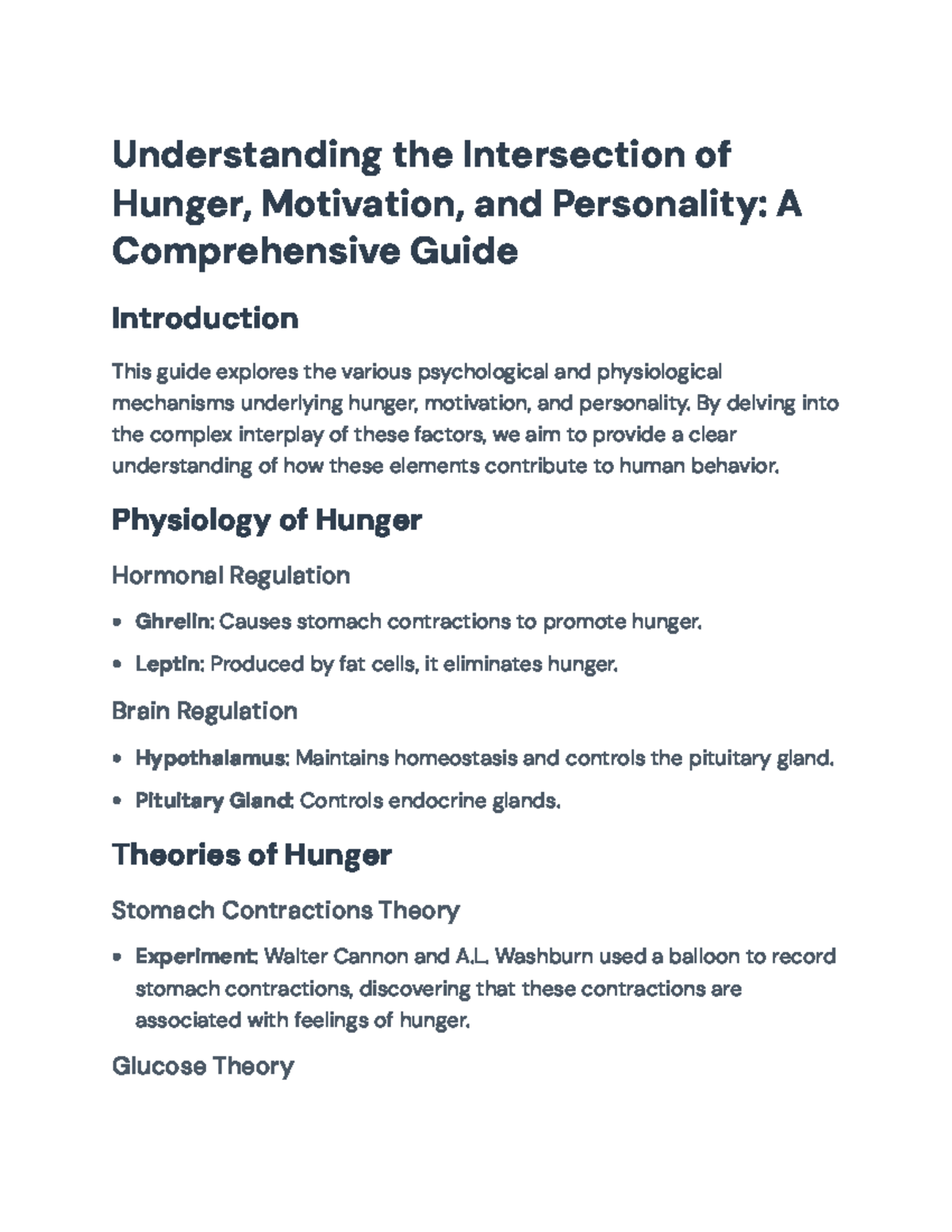 Understanding Hunger, Motivation & Personality: A Comprehensive Guide ...