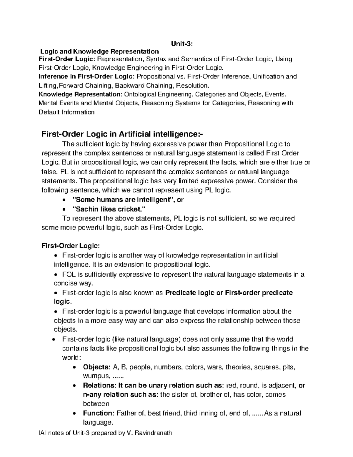 UNIT-3 - AI-Notes: Logic, Knowledge Representation & Inference ...