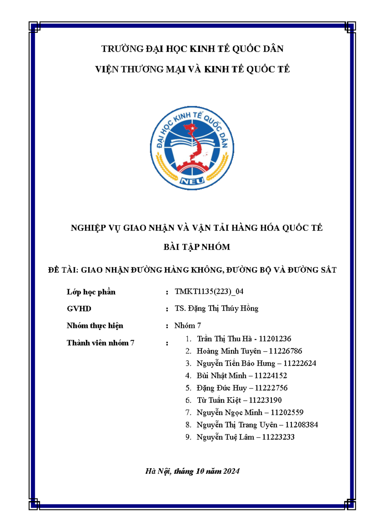 Nhóm 7 - Lớp NVGN& Vthhqt 04 Final - TRƯỜNG ĐẠI HỌC KINH TẾ QUỐC DÂN ...