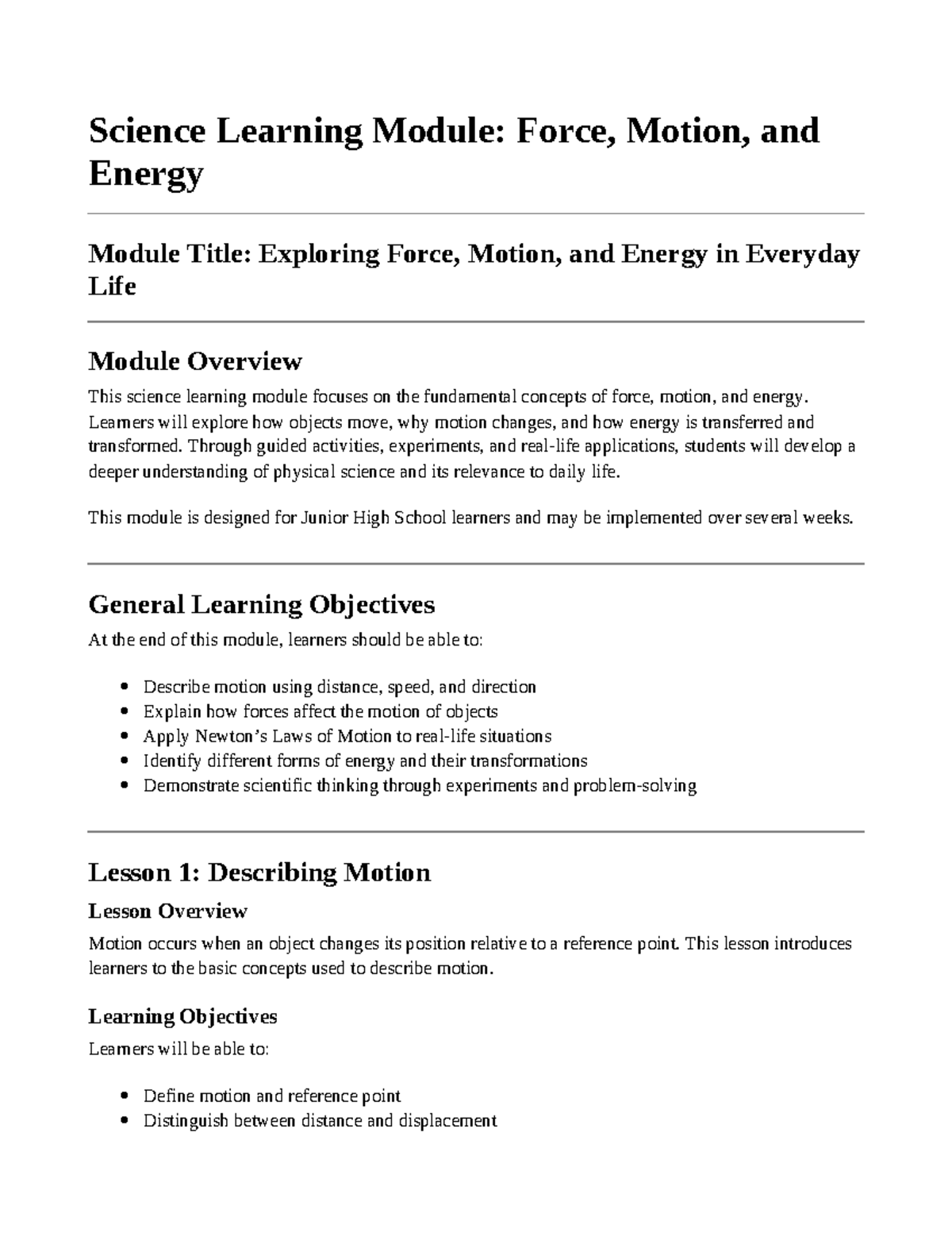 Science 101: Exploring Force, Motion, and Energy in Everyday Life - Studocu