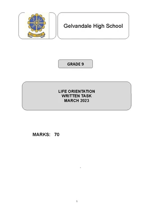 Grade 9 LO Lesson Plan 2 Sexuality - LESSON PLAN GR. 9 LIFE ORIENTATION ...