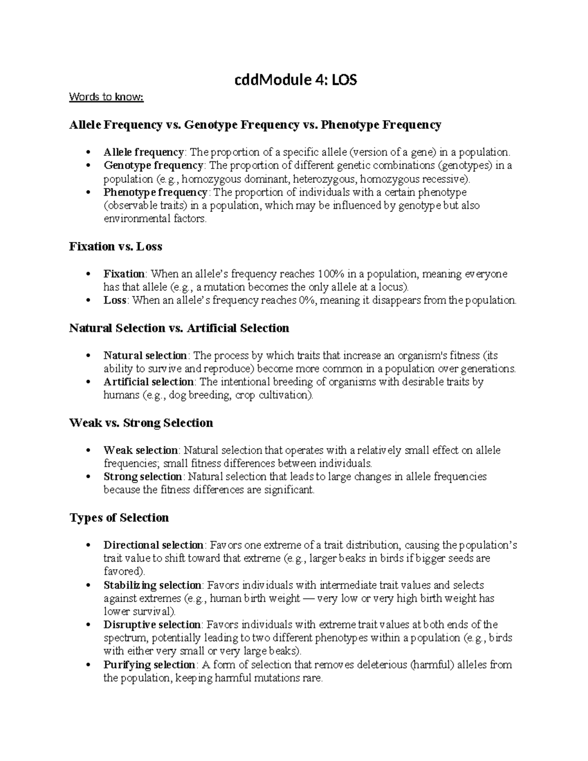 Module 4: LOS - Key Concepts in Allele Frequencies and Selection Types ...