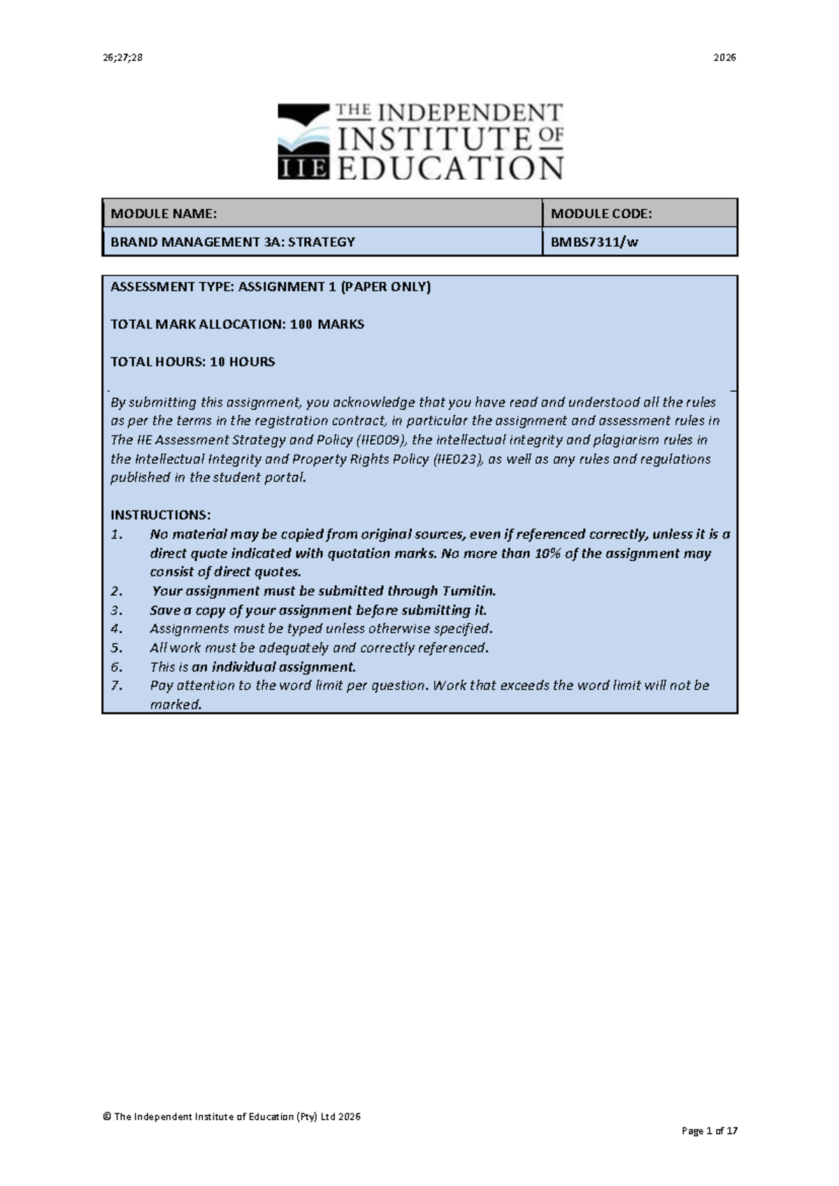 Brand Management 3A: Assignment 1 - Chasing Bees Case Study Analysis ...