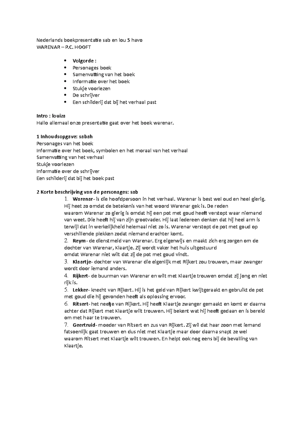 Warenar - Recensie en Samenvatting van het Toneelstuk - Studeersnel