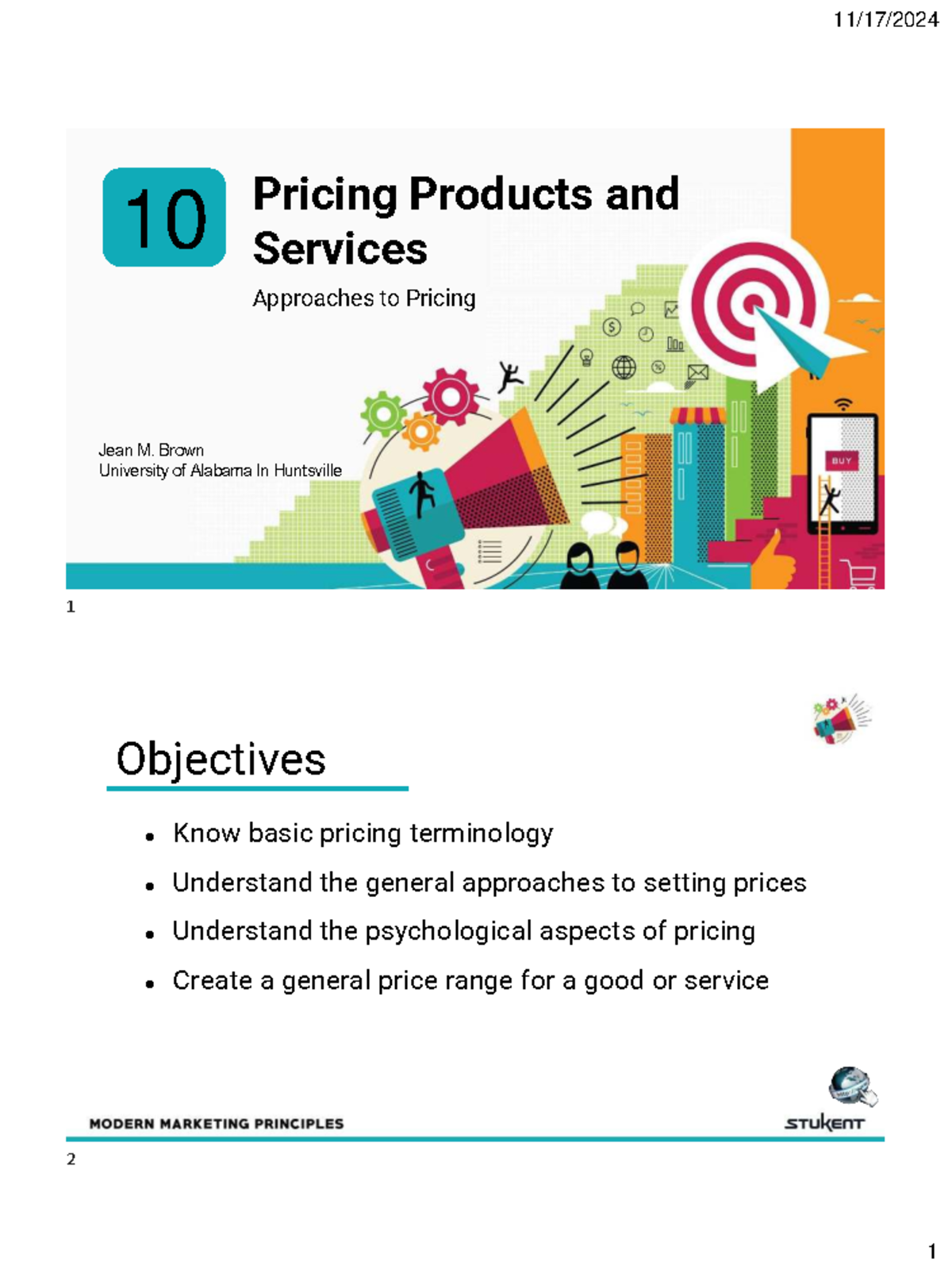 Chapter 10 - Pricing Products & Services Strategies (BUS 101) - Studocu